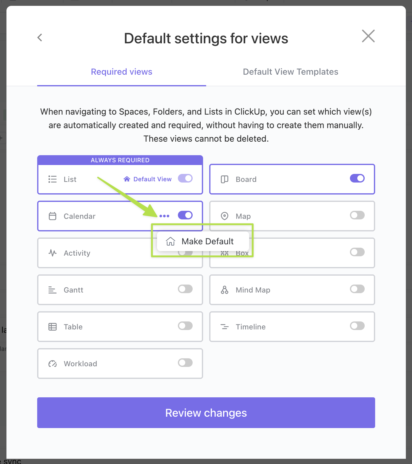 Set a default view – ClickUp Help
