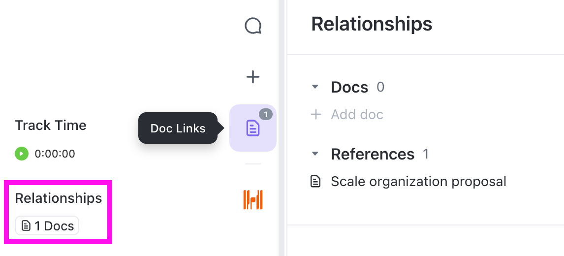 Create and view Reference Relationships – ClickUp Help