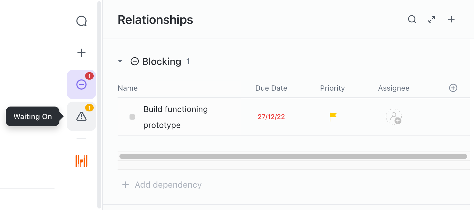 Create Dependency Relationships in tasks – ClickUp Help