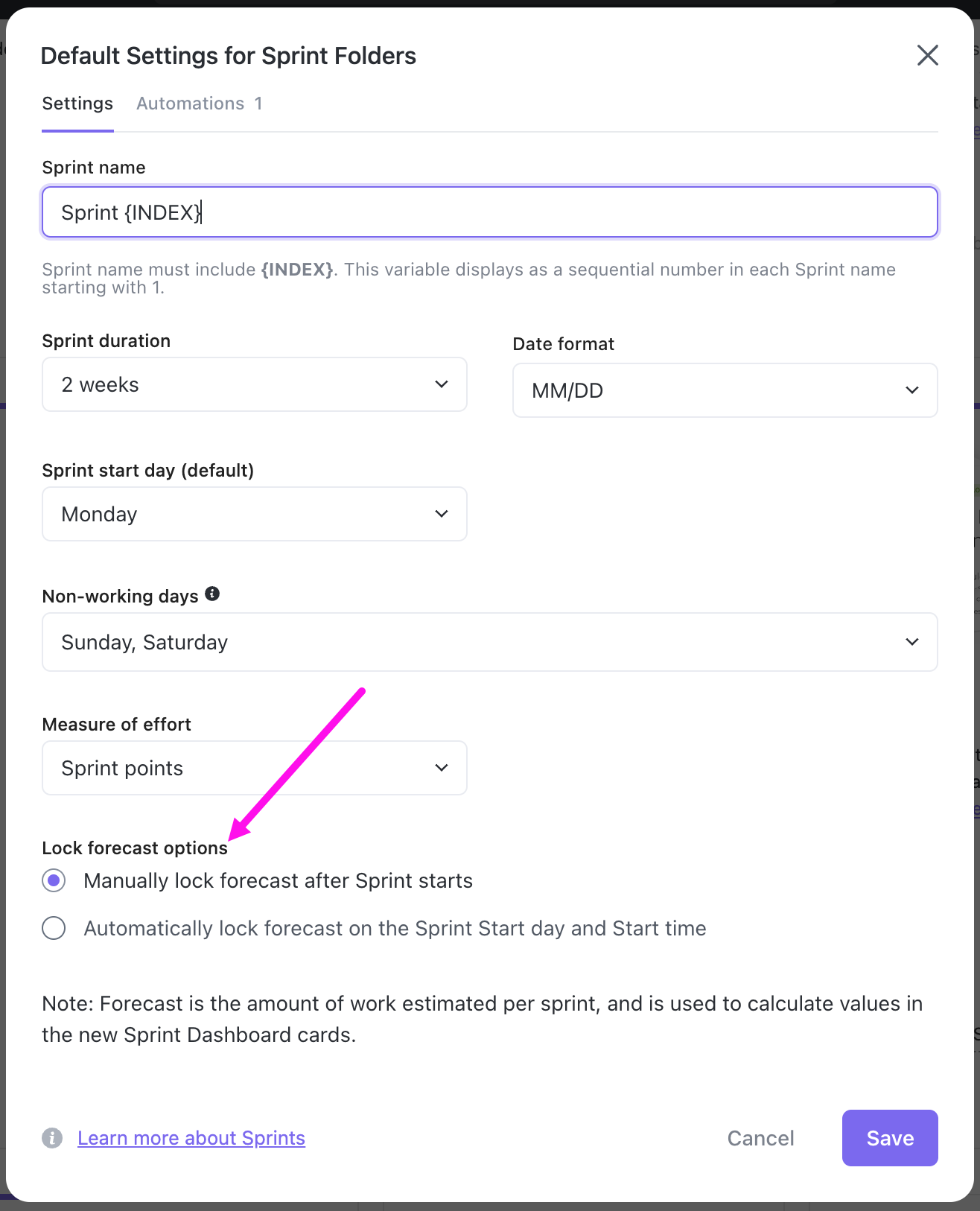 Lock your Sprint forecast – ClickUp Help