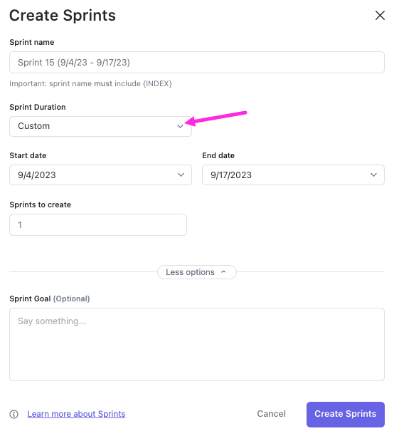 Create Sprints With A Custom Duration ClickUp Help