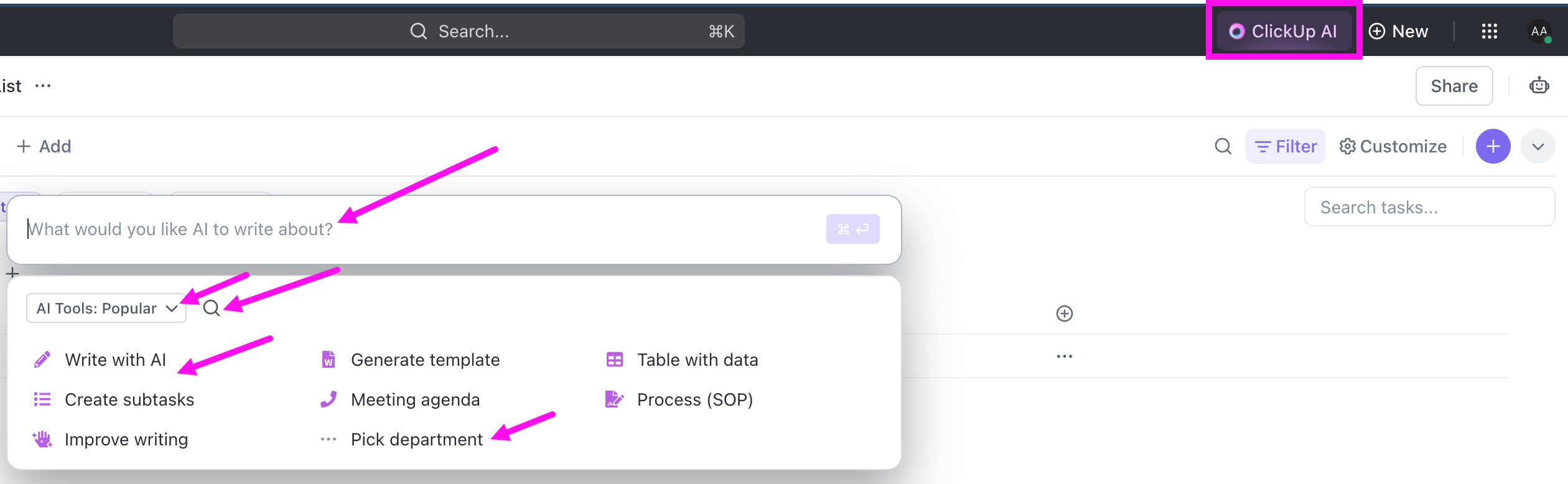 Create a task – ClickUp Help