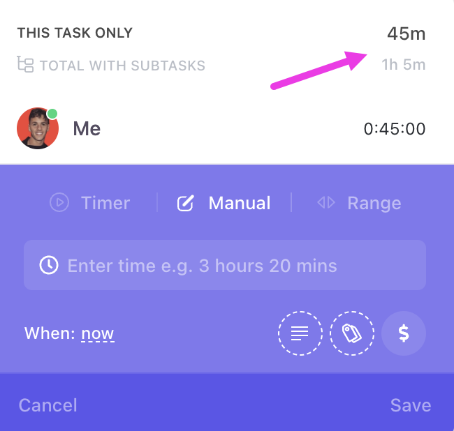 Rollup Time Tracking Data In Lists And Tasks Clickup Help 3693