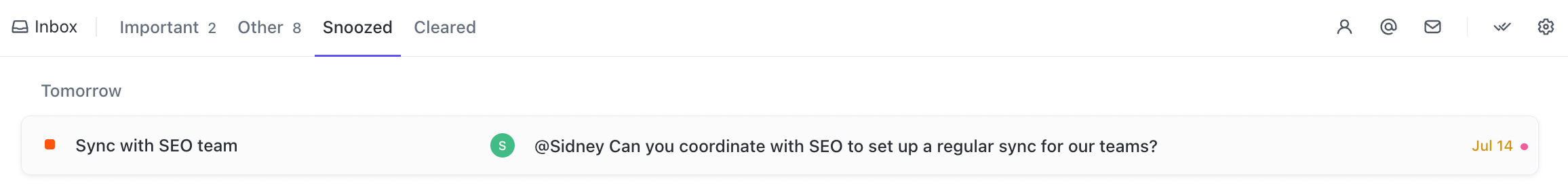 Snooze Inbox notifications – ClickUp Help