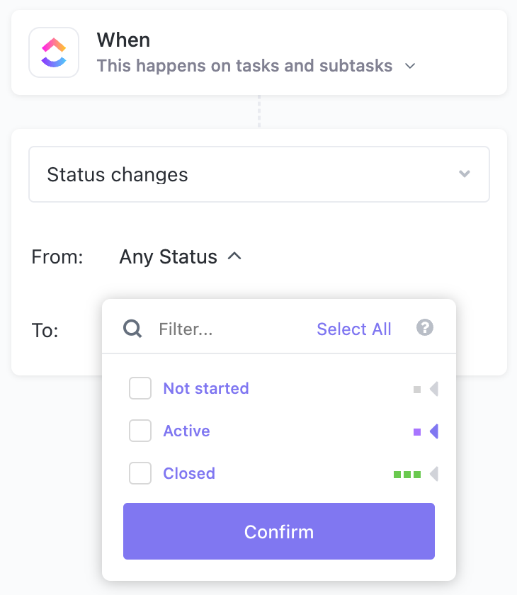 Use Automation Triggers – ClickUp Help