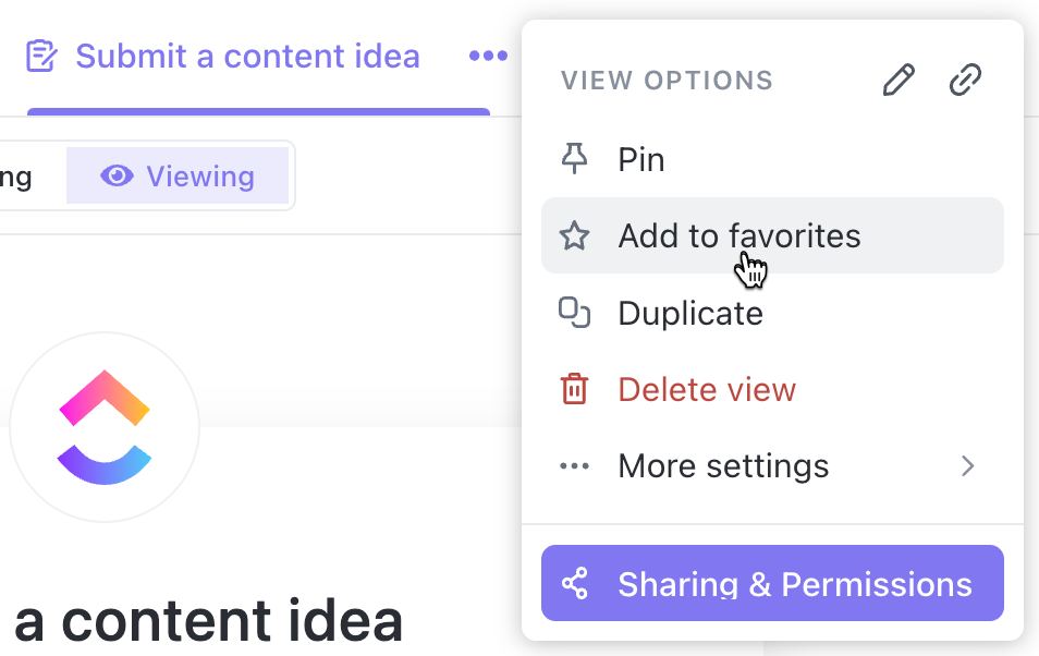 Favorites – ClickUp Help