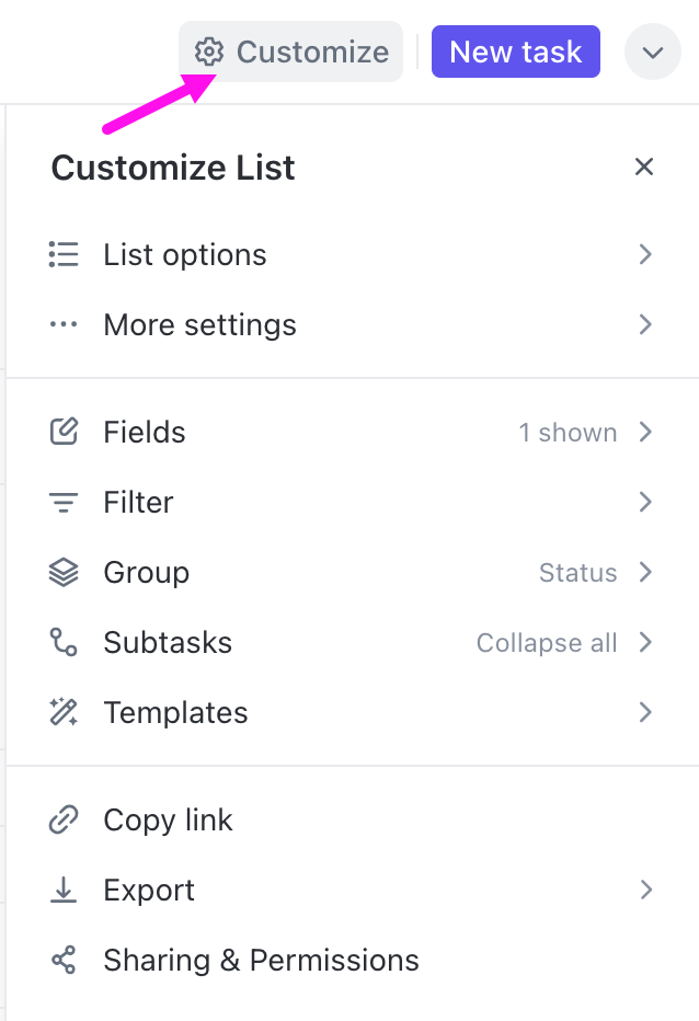 Intro to location header – ClickUp Help