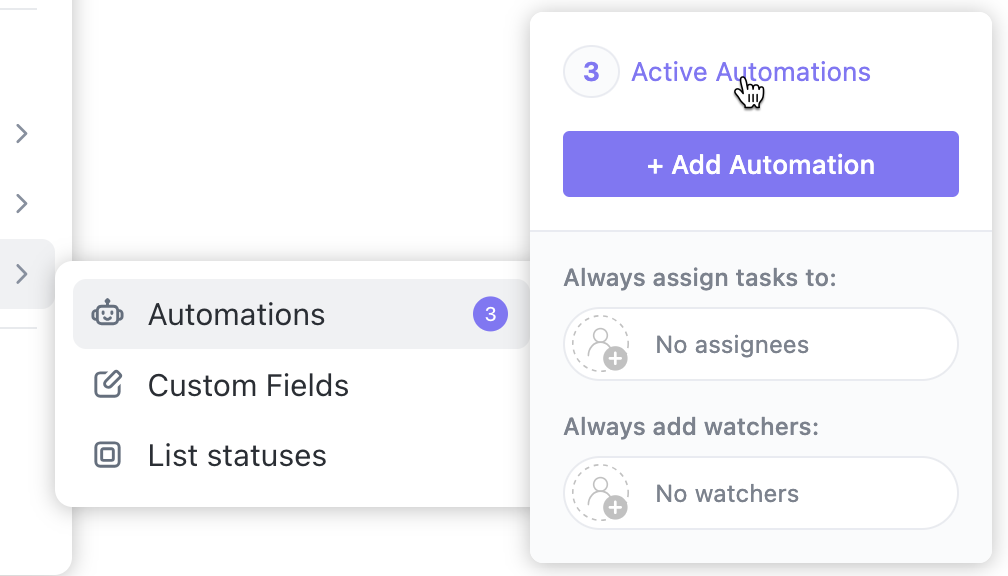 Manage Automations – ClickUp Help