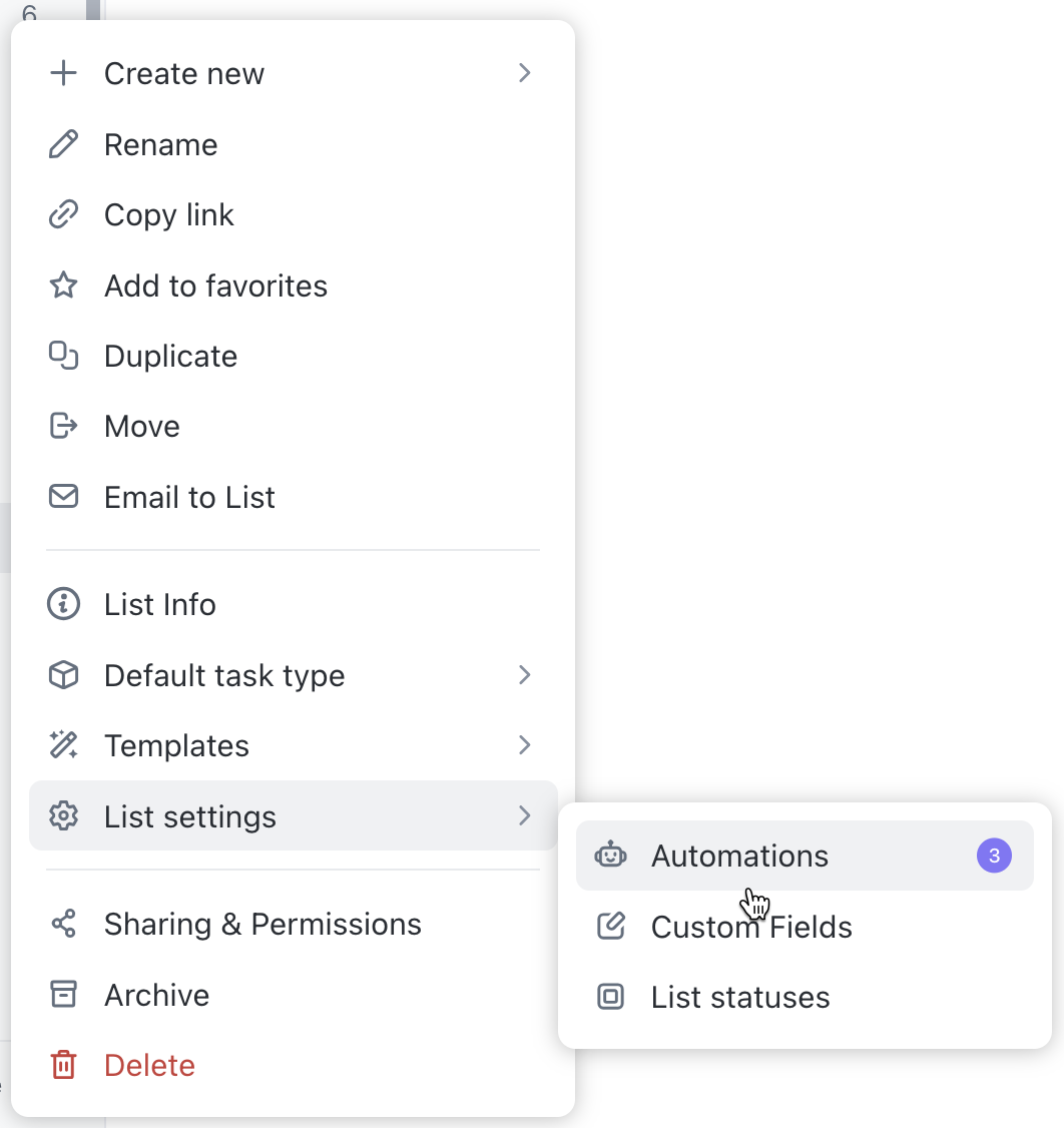 Manage Automations – ClickUp Help