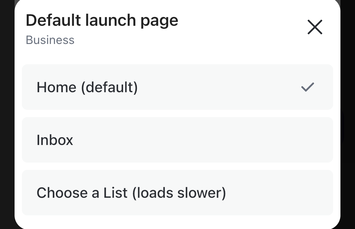 Choose your mobile launch page – ClickUp Help