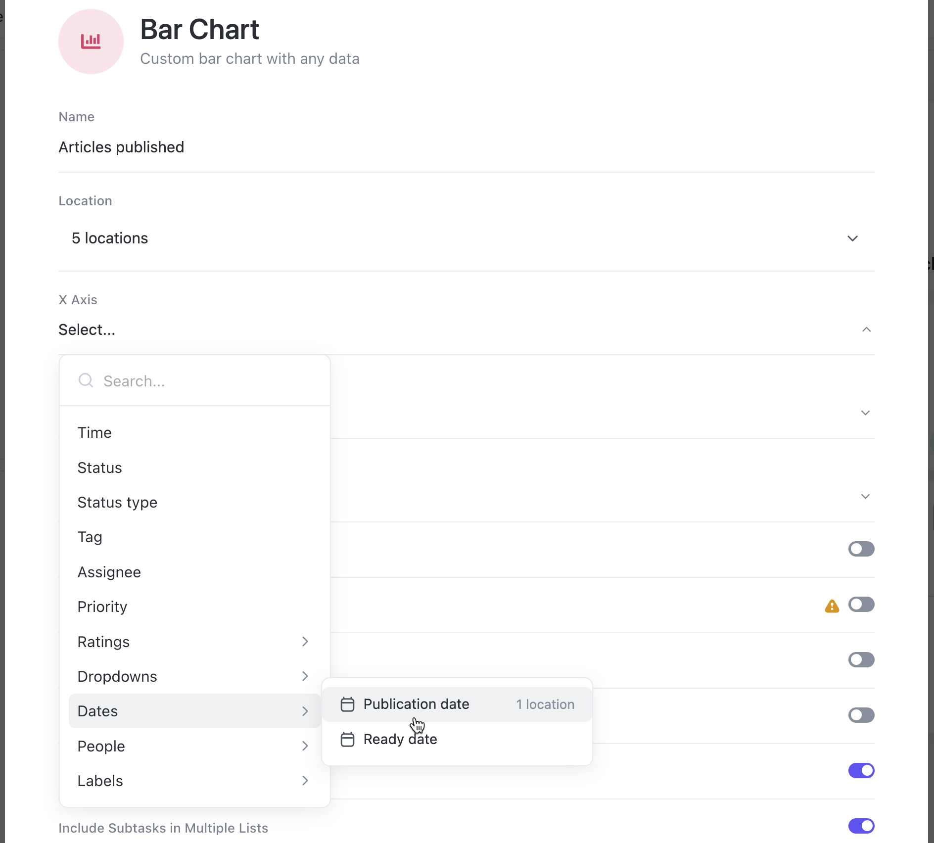 Use Date fields in Dashboard cards – ClickUp Help