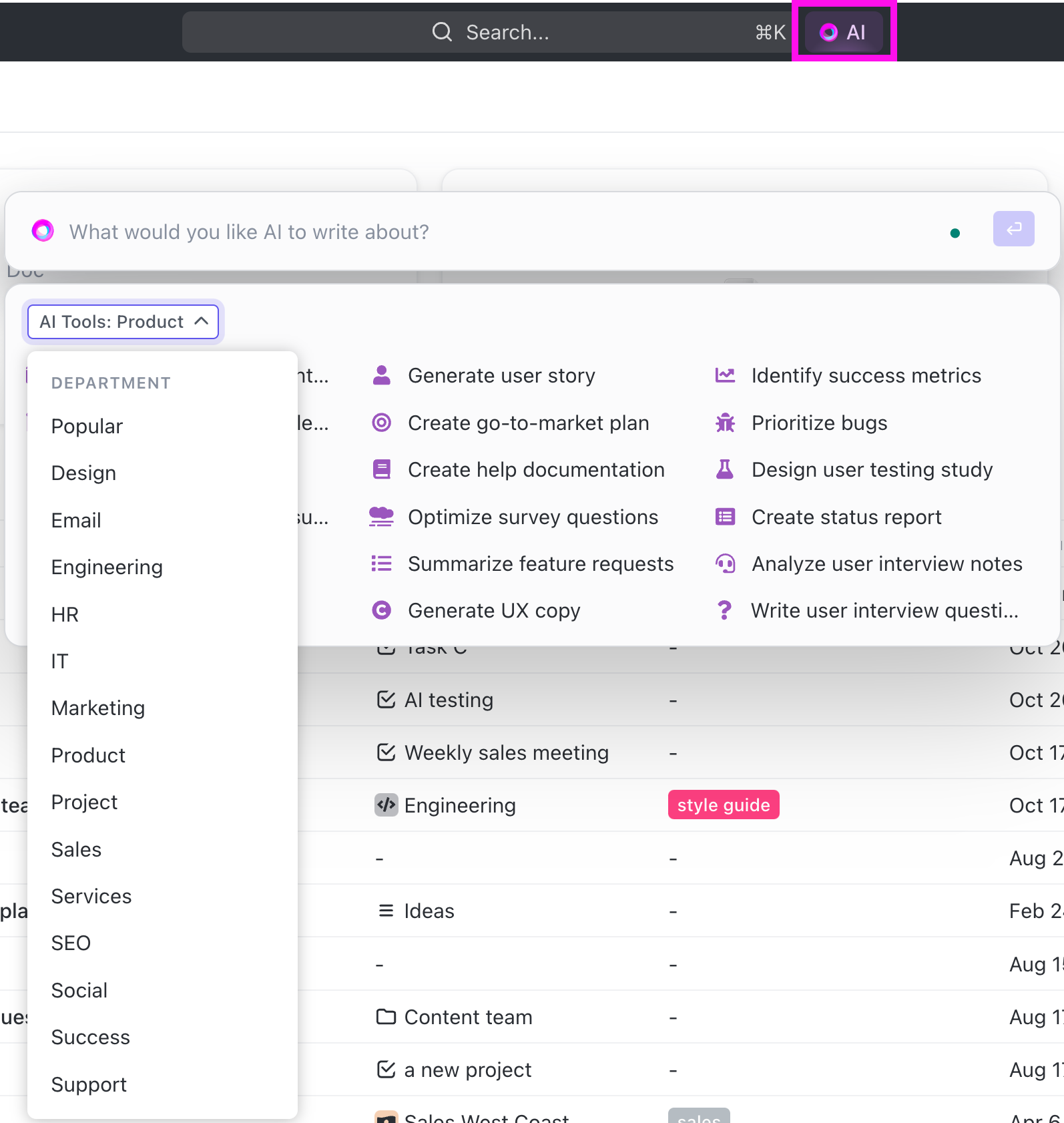 Intro to the toolbar – ClickUp Help