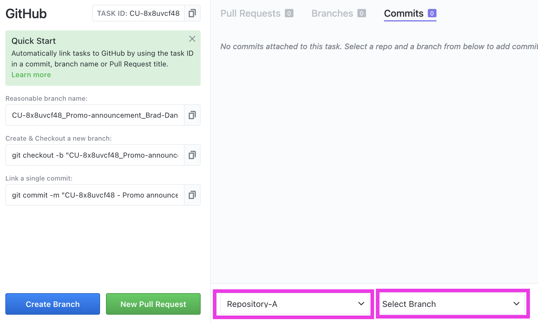 GitHub integration – ClickUp Help