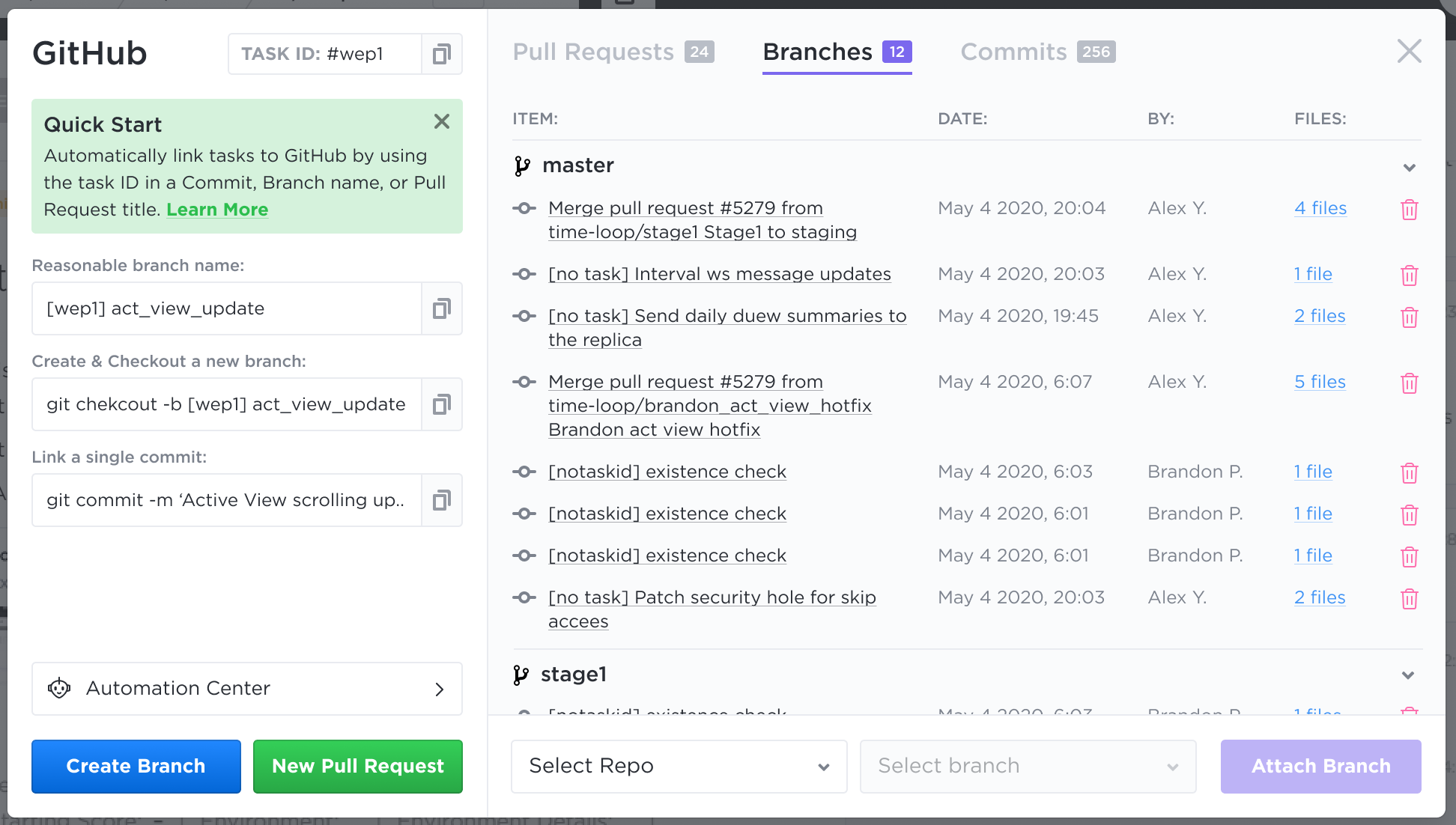 GitHub integration – ClickUp Help