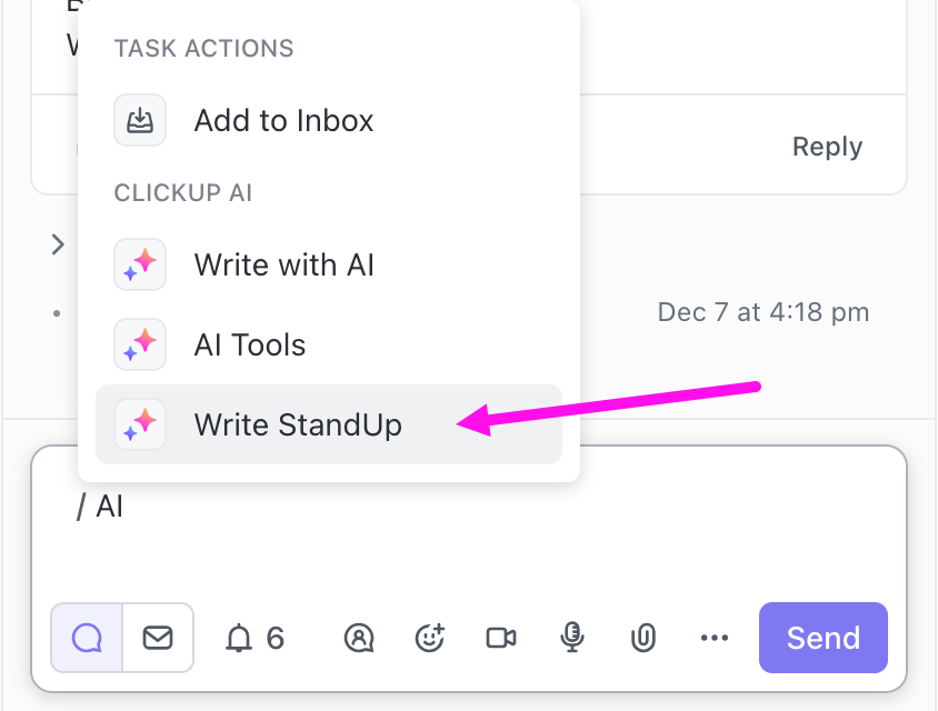 Use ClickUp AI to write a StandUp or team updates – ClickUp Help
