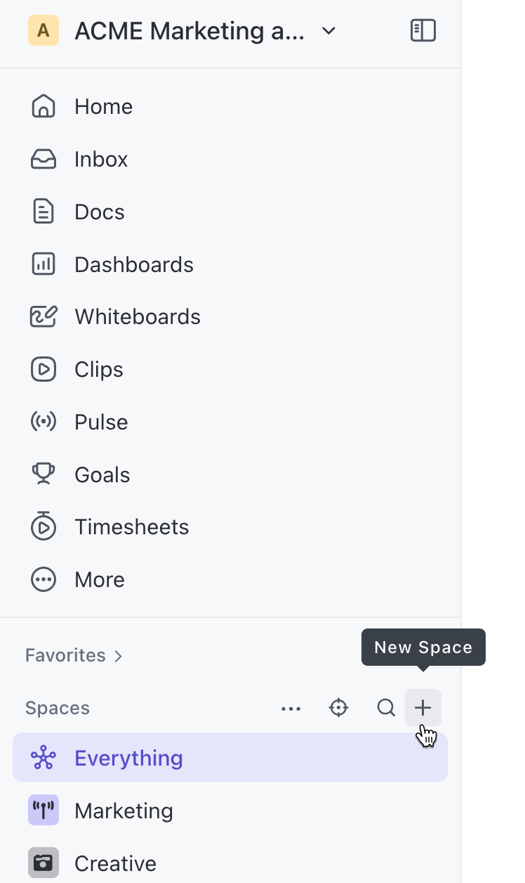 Create and edit Spaces – ClickUp Help