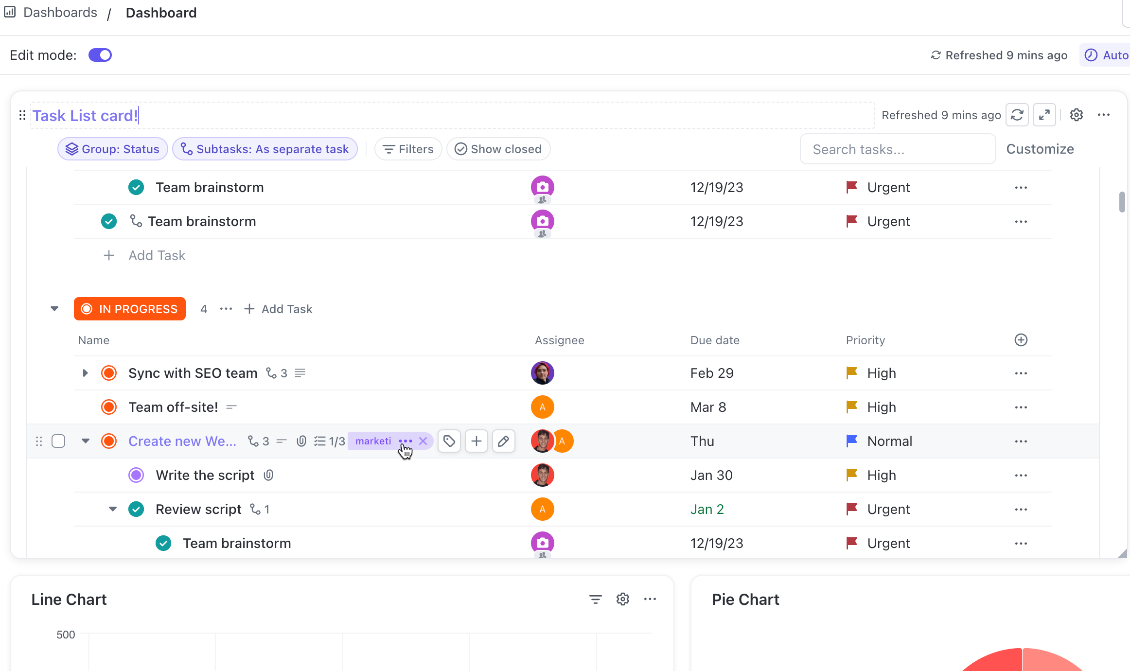 Task List cards – ClickUp Help