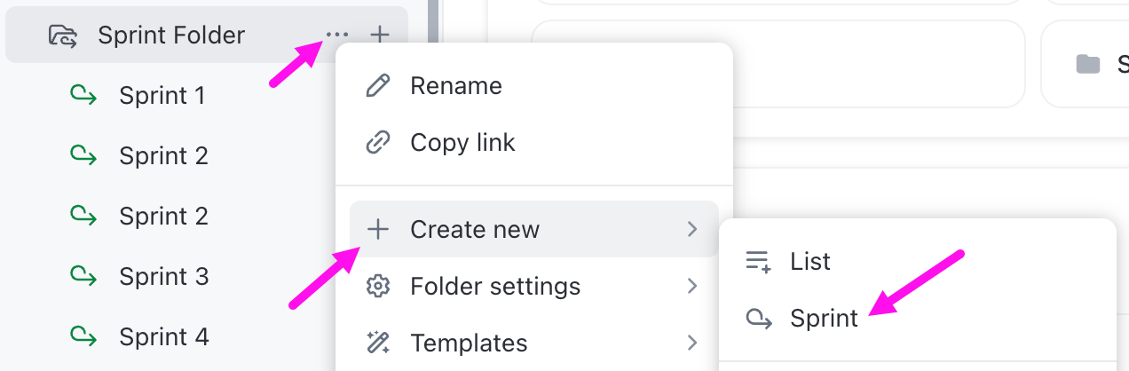 Add Sprints and tasks to a Sprint Folder – ClickUp Help