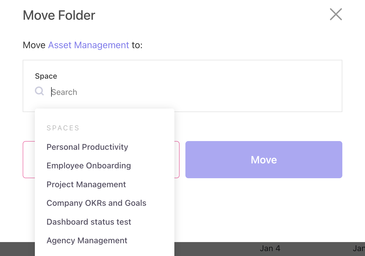 Mover uma Pasta – ClickUp Help