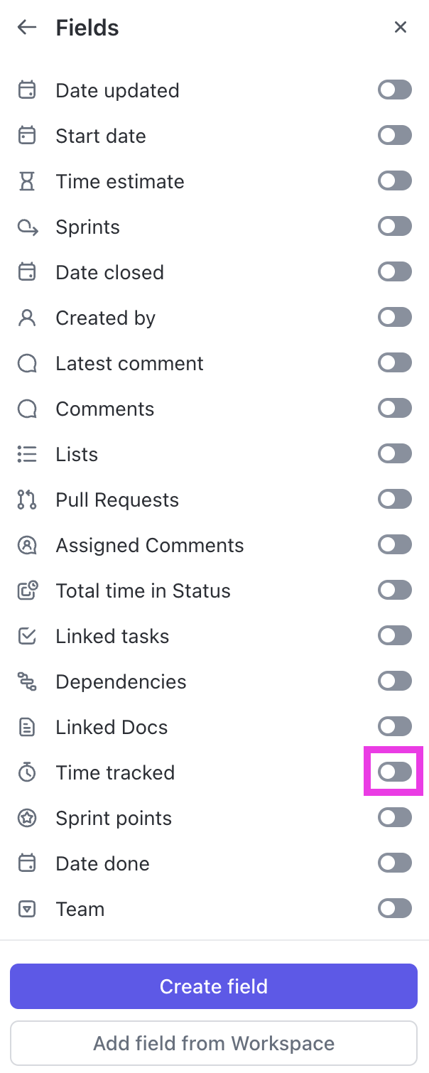 Use views for time reporting – ClickUp Help