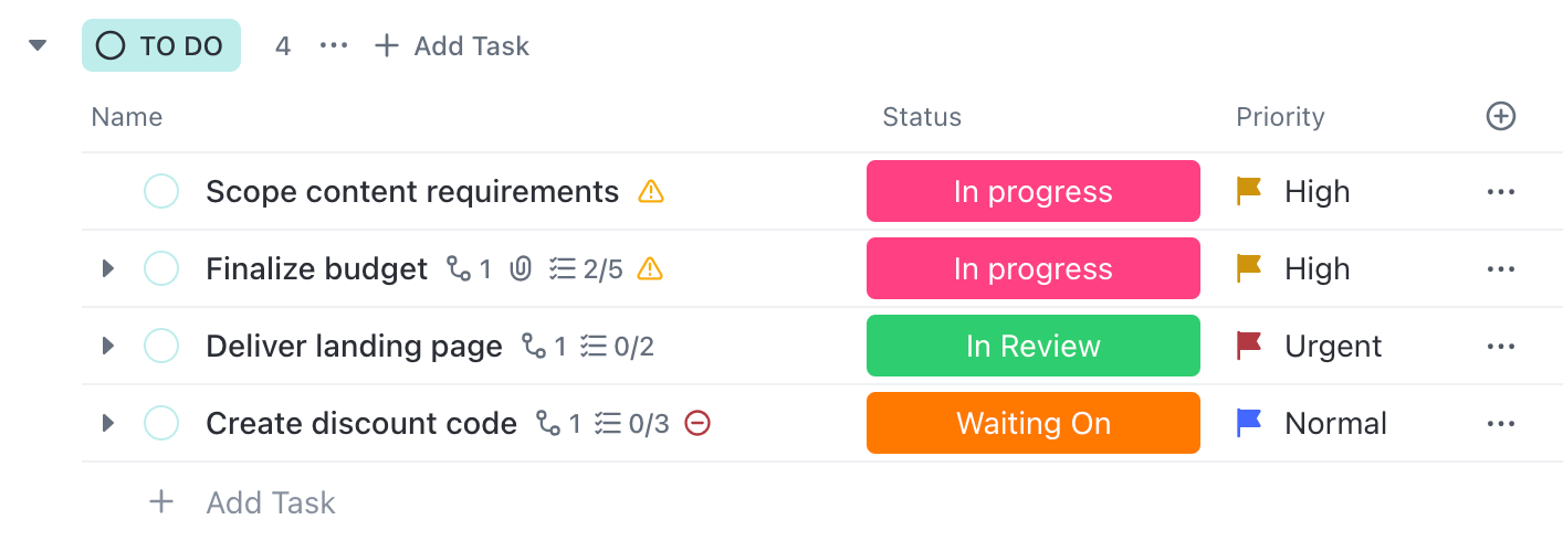 Statuses FAQ – ClickUp Help