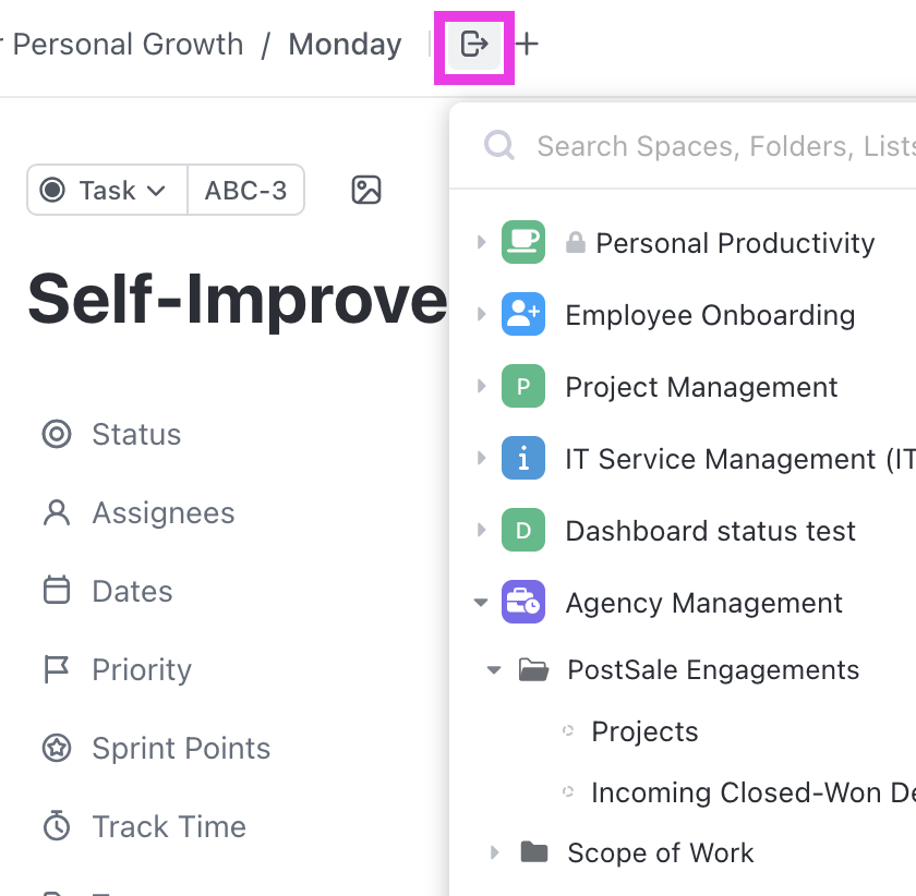 Moving Tasks – ClickUp Help