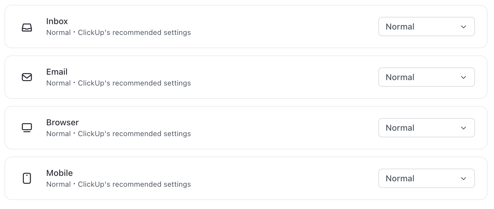 Notification settings – ClickUp Help