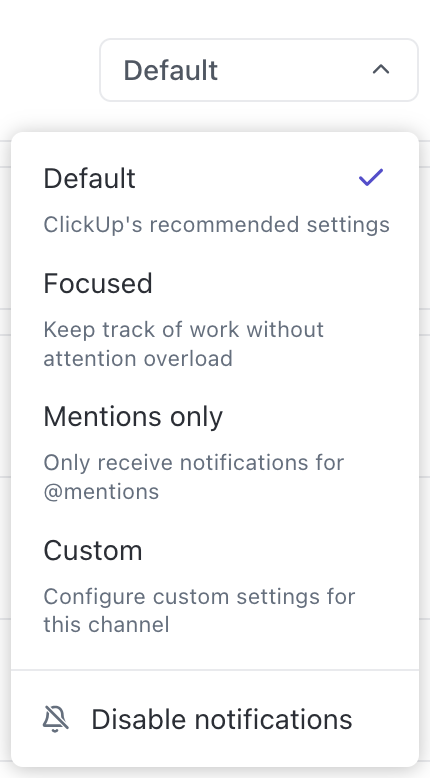 Notification settings – ClickUp Help