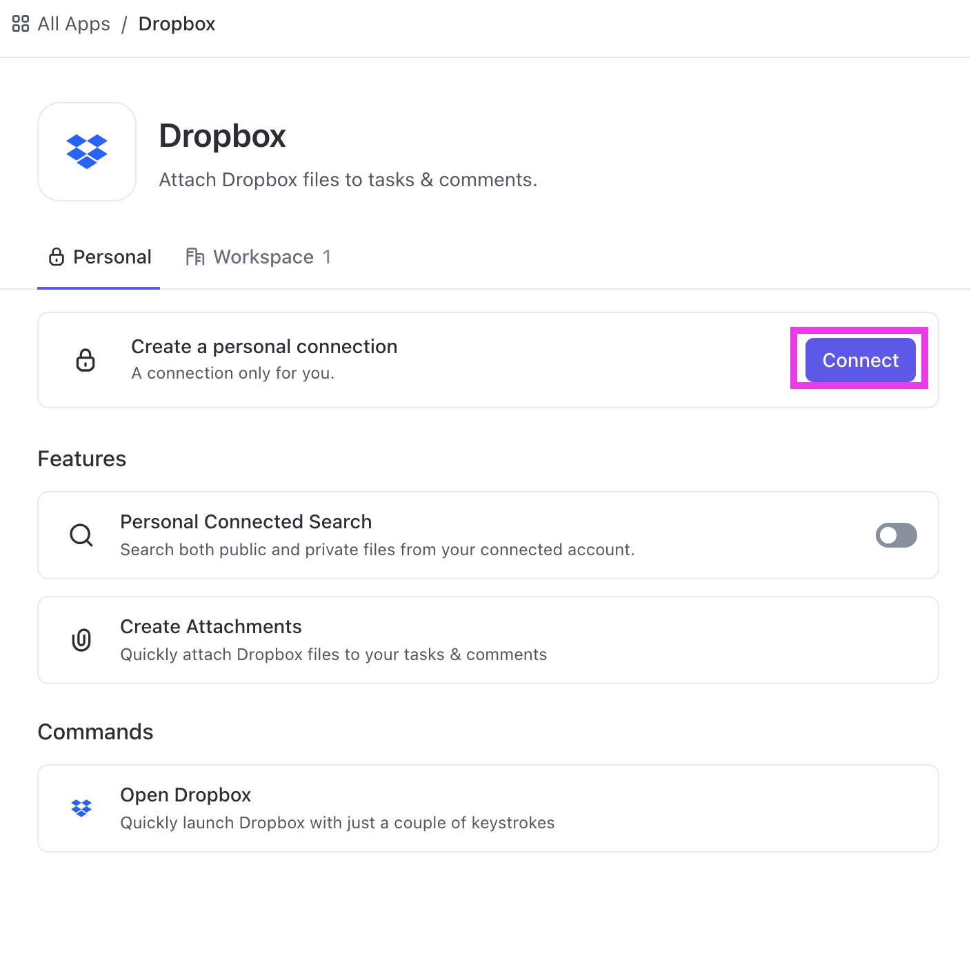 Dropbox integration – ClickUp Help
