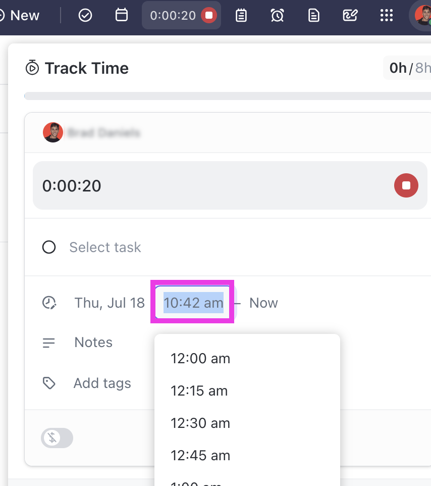 Edit time entries – ClickUp Help