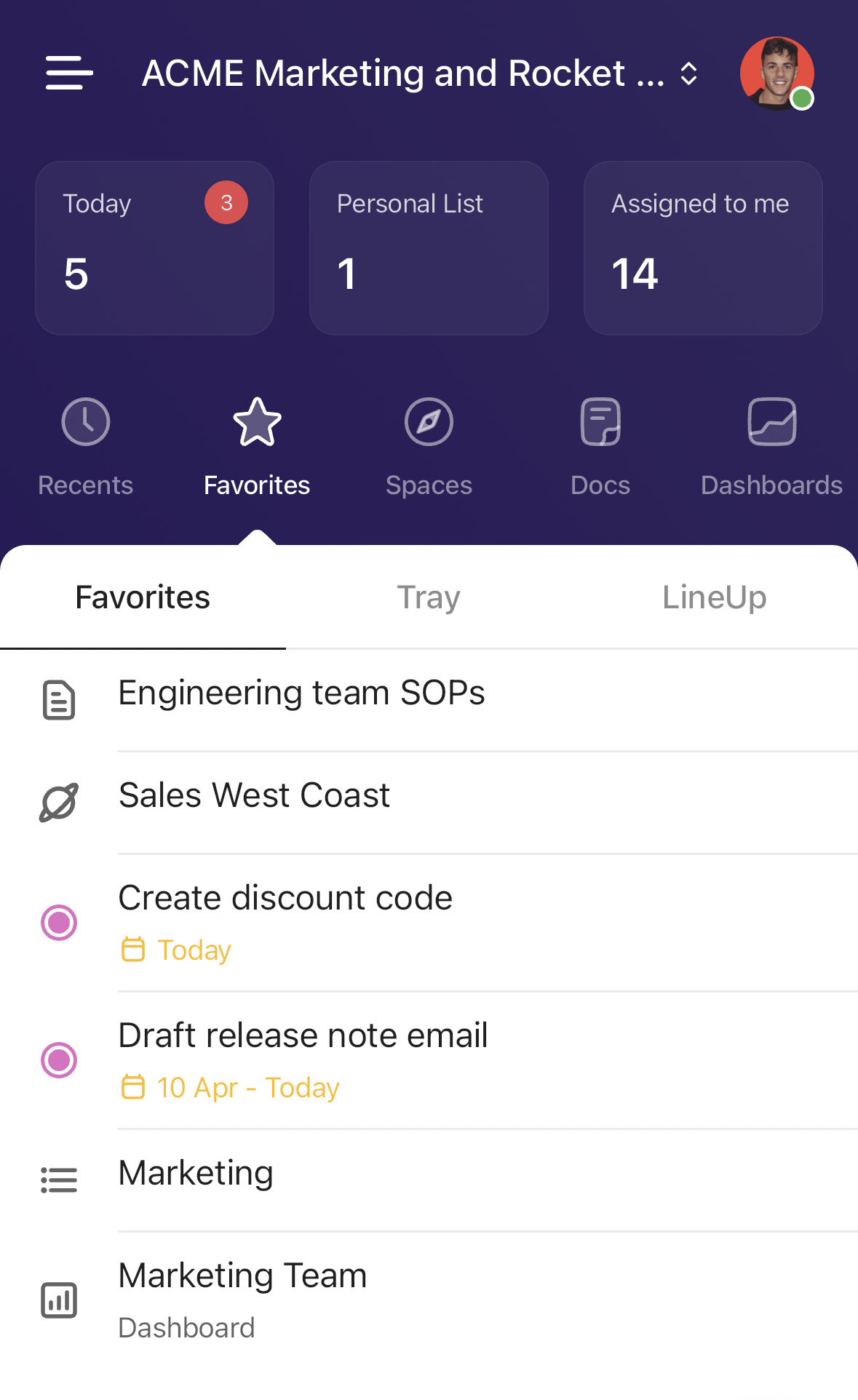 Intro to Home on mobile – ClickUp Help