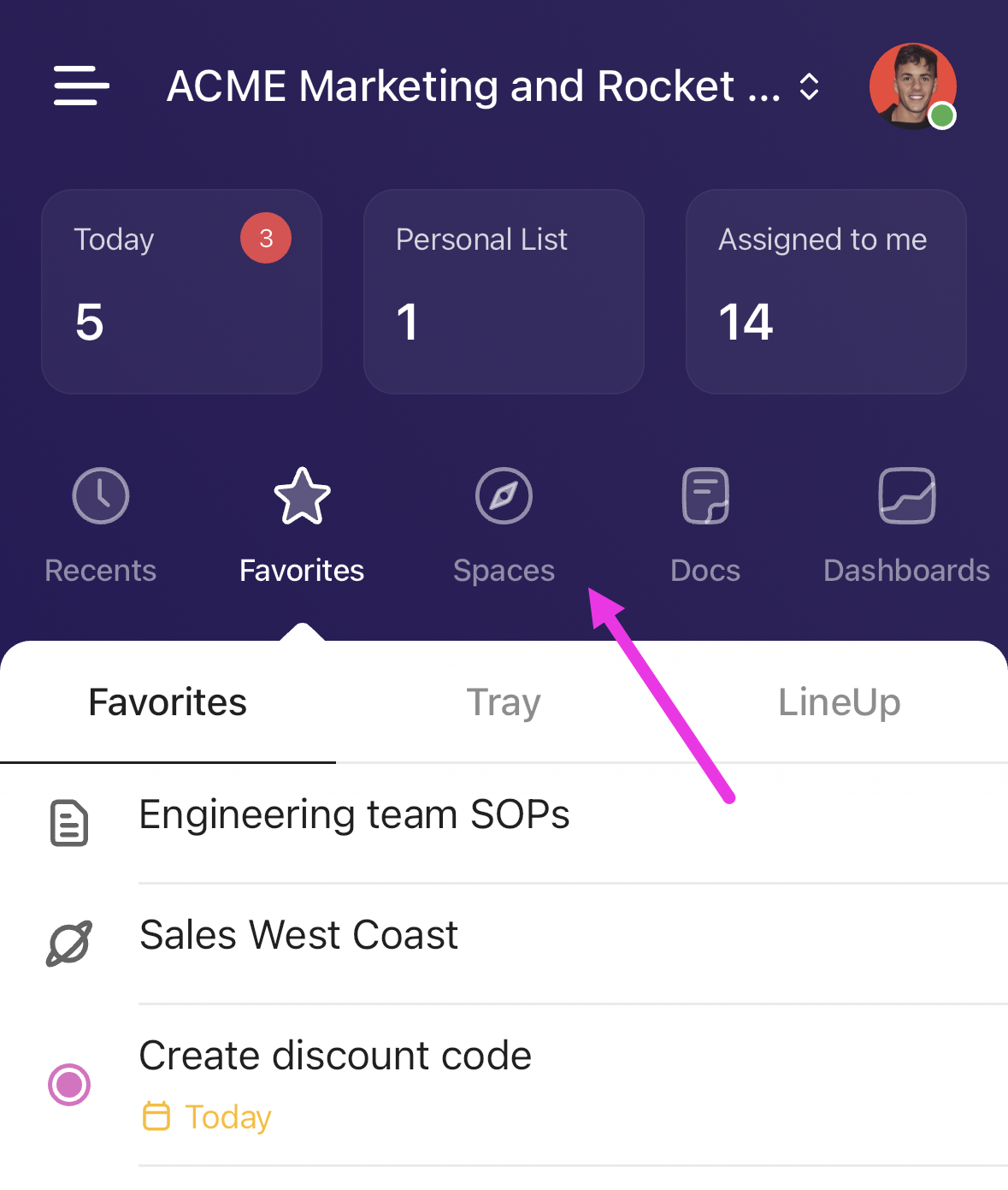 Intro to Home on mobile – ClickUp Help