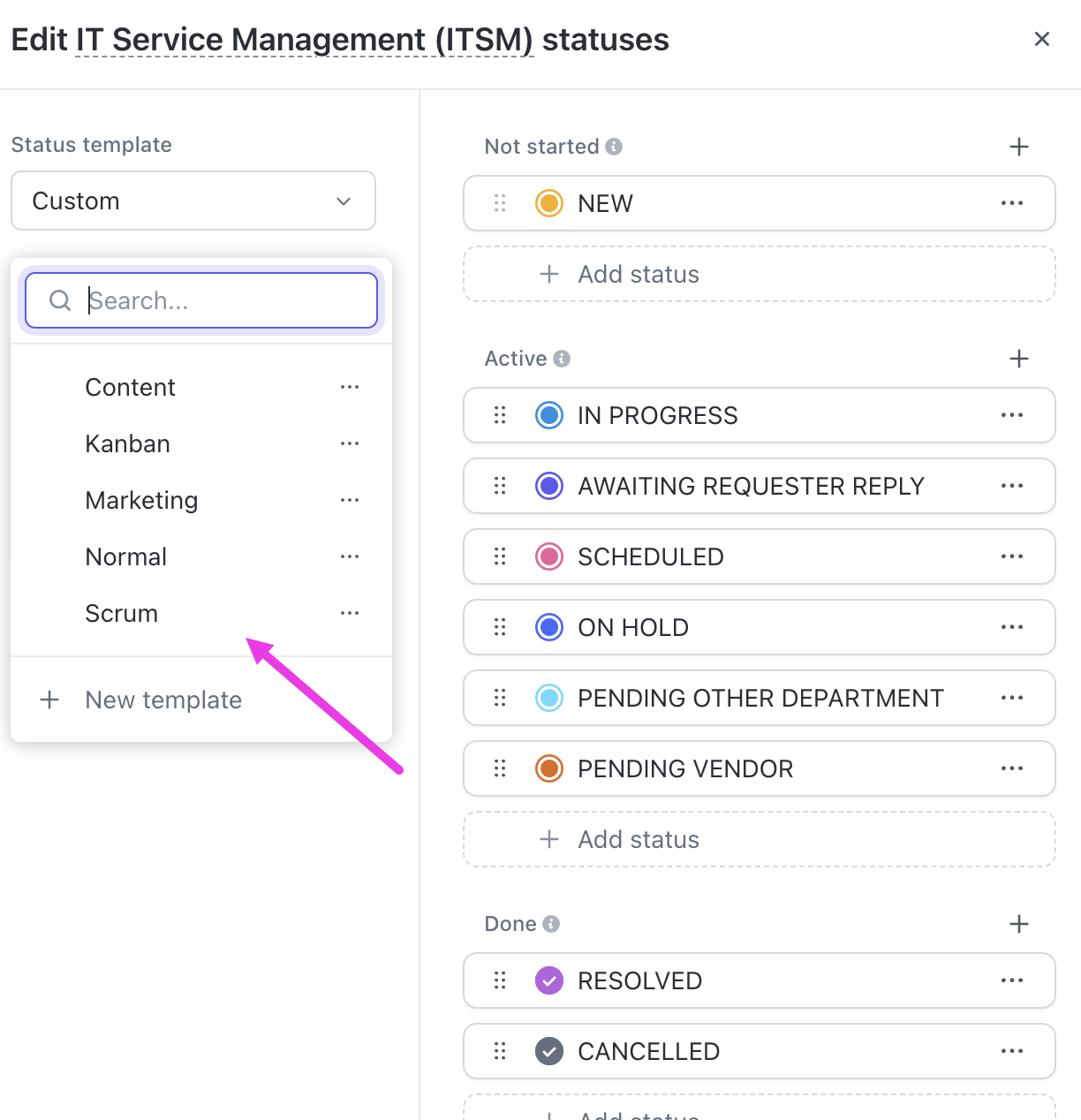 Status templates – ClickUp Help
