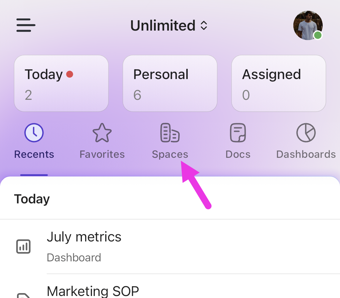 Intro to Home on mobile – ClickUp Help
