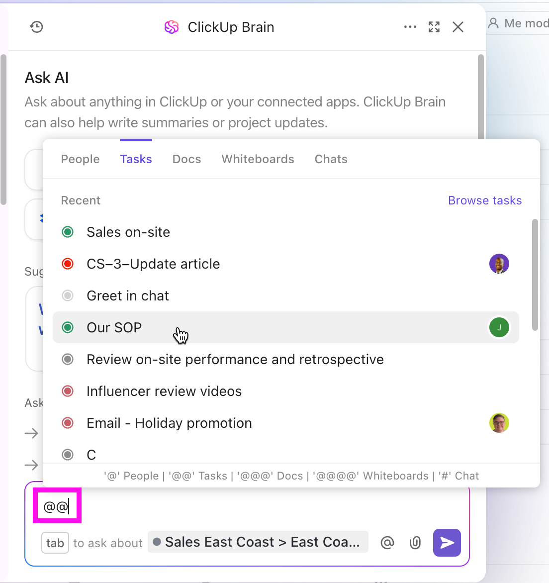 Use AI from anywhere in ClickUp – ClickUp Help