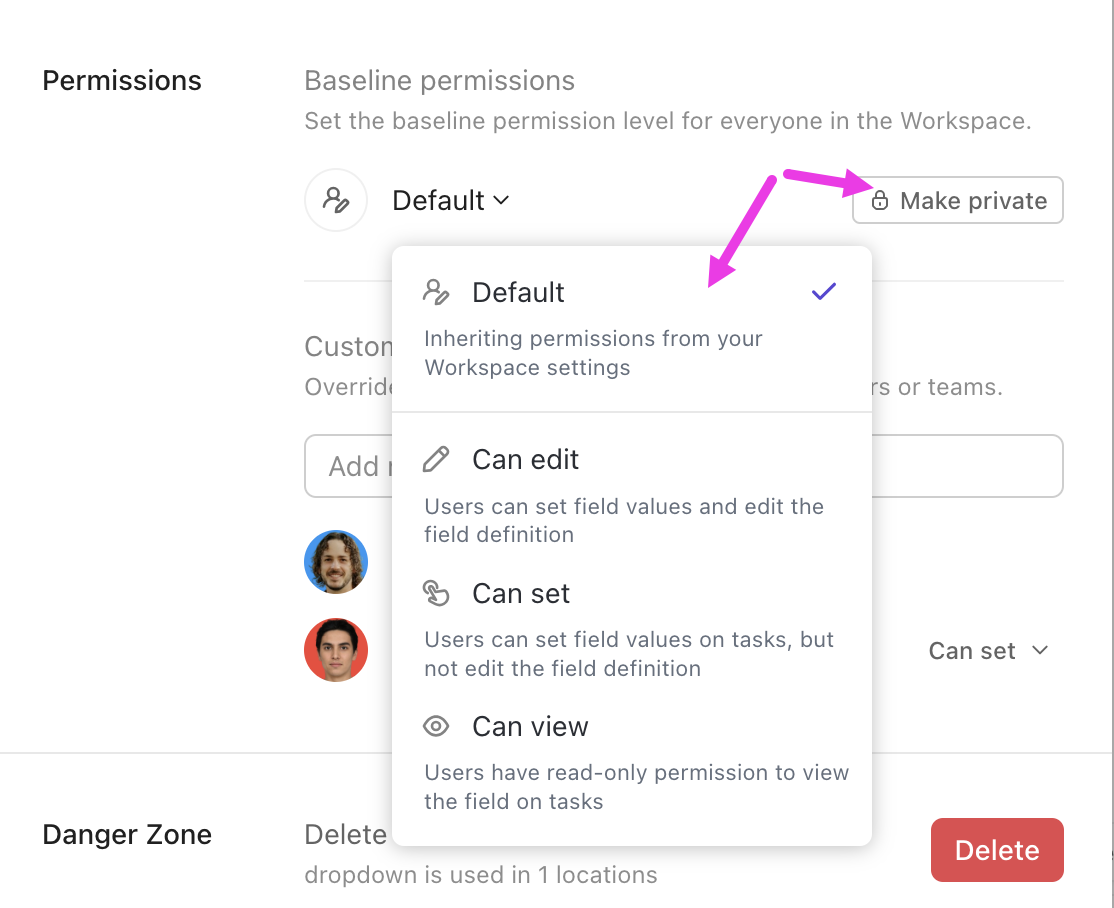 Custom Field permissions – ClickUp Help