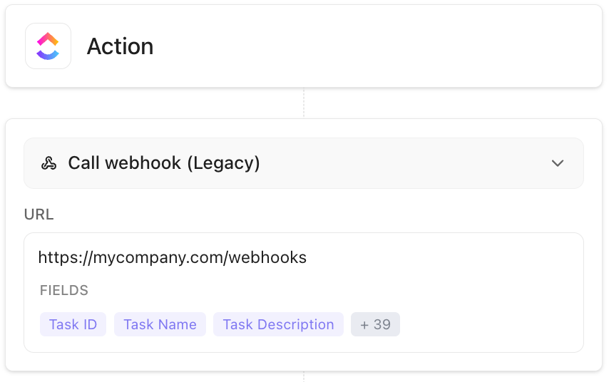 Create a task webhook Automation – ClickUp Help