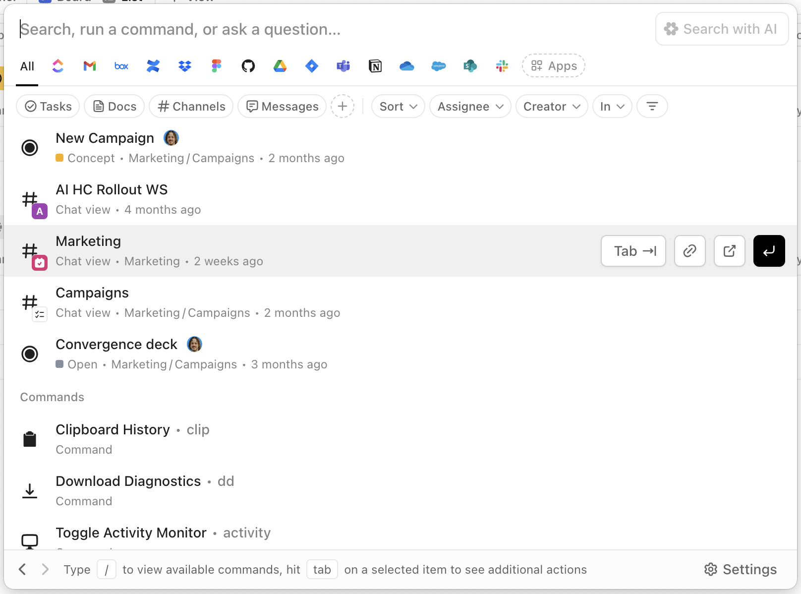 Desktop Command Center – ClickUp Help