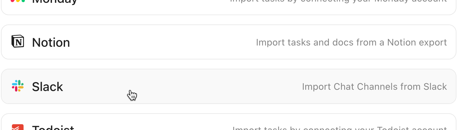 Import from Slack – ClickUp Help