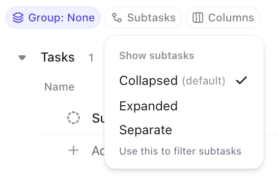 Show subtasks and closed tasks in your Personal List – ClickUp Help