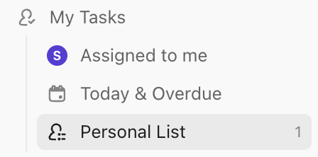 Use Personal List – ClickUp Help