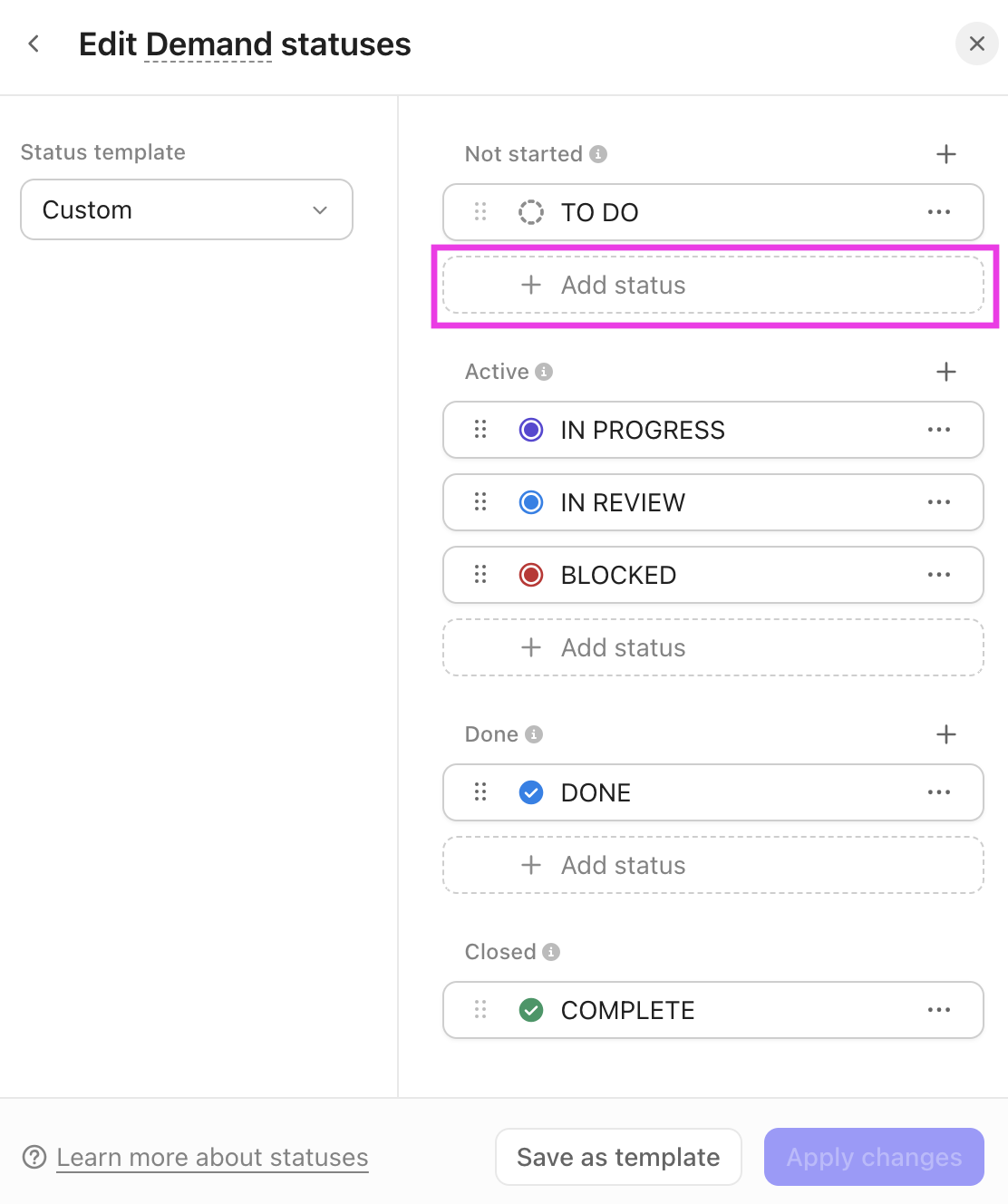 Not Started Statuses – ClickUp Help