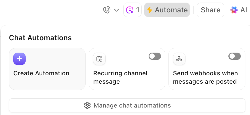 Create a Chat Automation – ClickUp Help