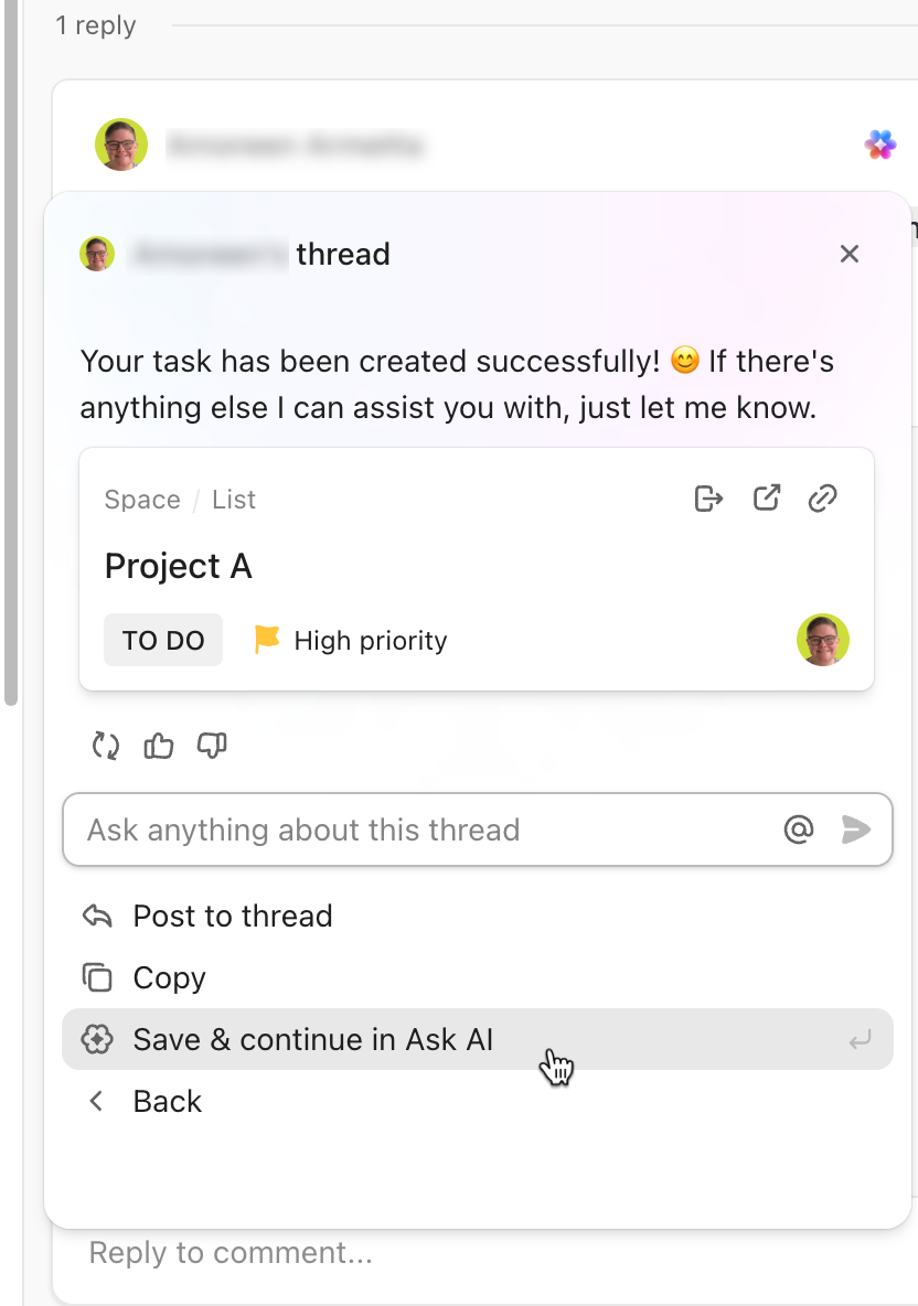 Create items with ClickUp AI – ClickUp Help