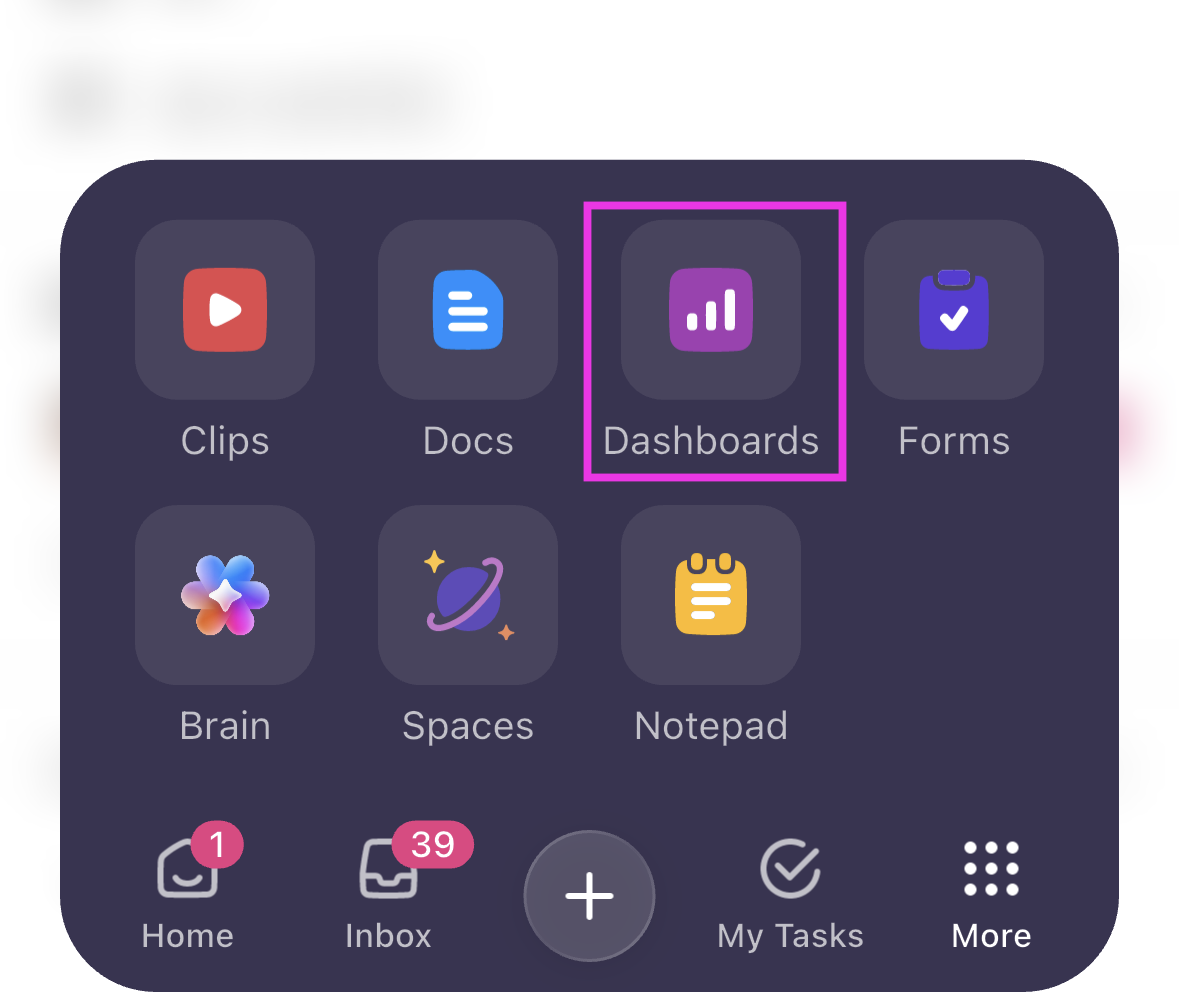 Use Dashboards on mobile – ClickUp Help