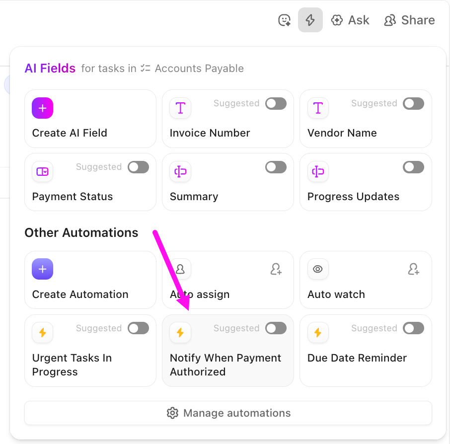 Create an Automation – ClickUp Help