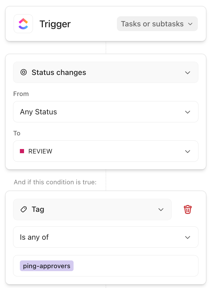 Apply an Automation to a specific task – ClickUp Help