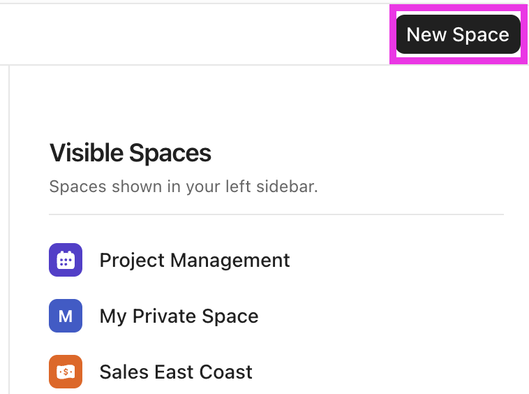 Create and edit Spaces – ClickUp Help