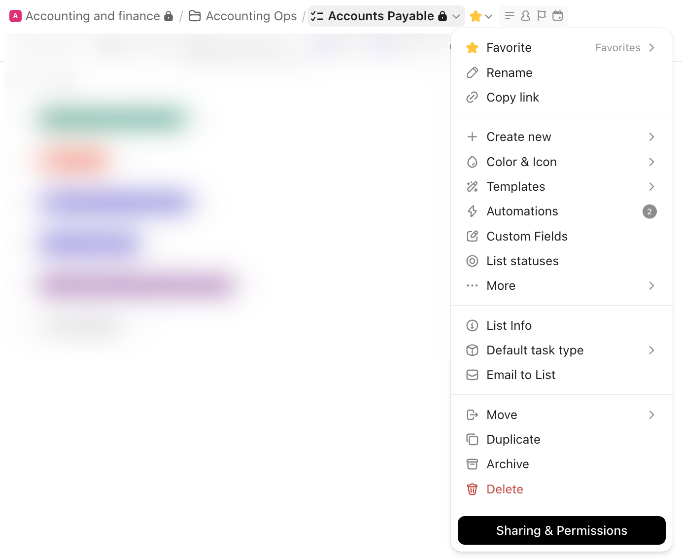 Space, Folder, and List settings – ClickUp Help