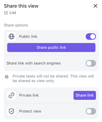 Share views on mobile – ClickUp Help